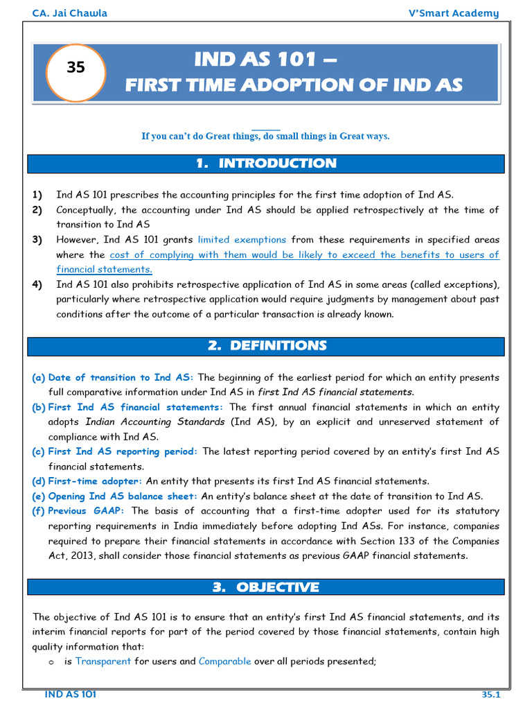 Ind As 101 - First Time Adoption | PDF | Fair Value | International ...