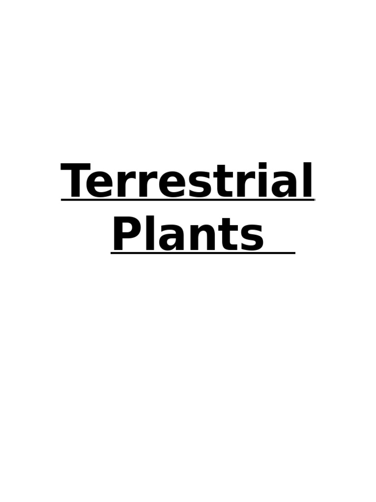Types of Terrestrial and Aquatic Plants | PDF