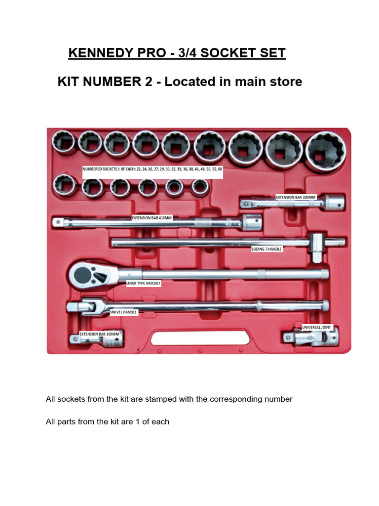 Kennedy pro socket set - Google Docs | PDF