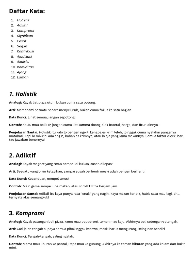 Arti dan Contoh Istilah Sosial | PDF
