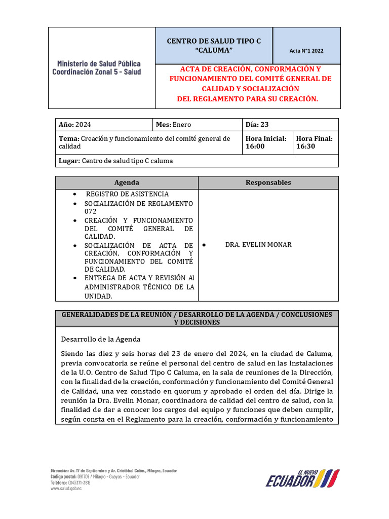 B2.1 ACTA DE CREACIÓN Y FUNCIONAMIENTO-signed-signed | PDF