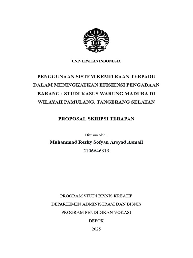 Proposal Skripsi 2 - Muhammad Rezky Sofyan - 2106646313 | PDF