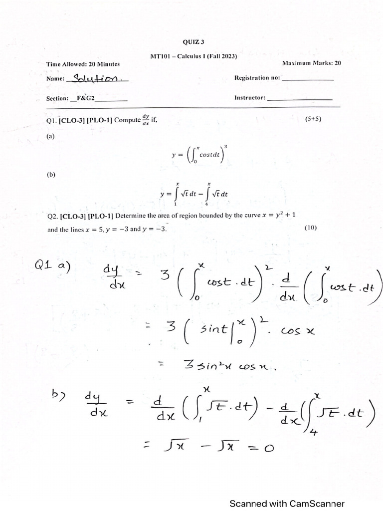 Quiz 3 Solution | PDF