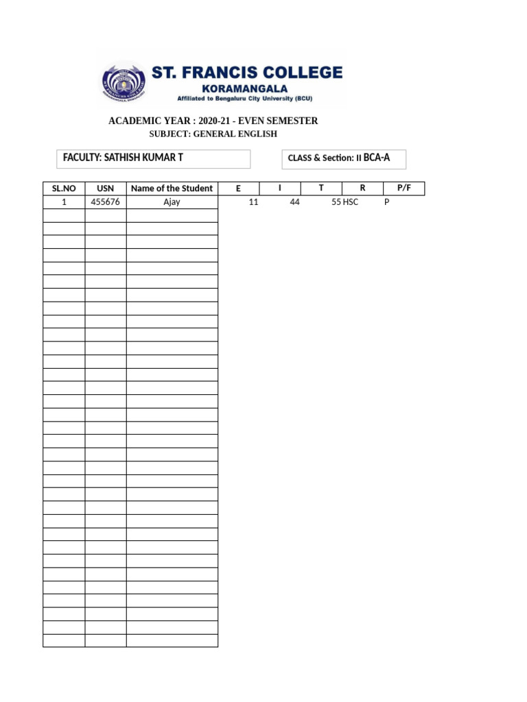 Result Analysis Format | PDF