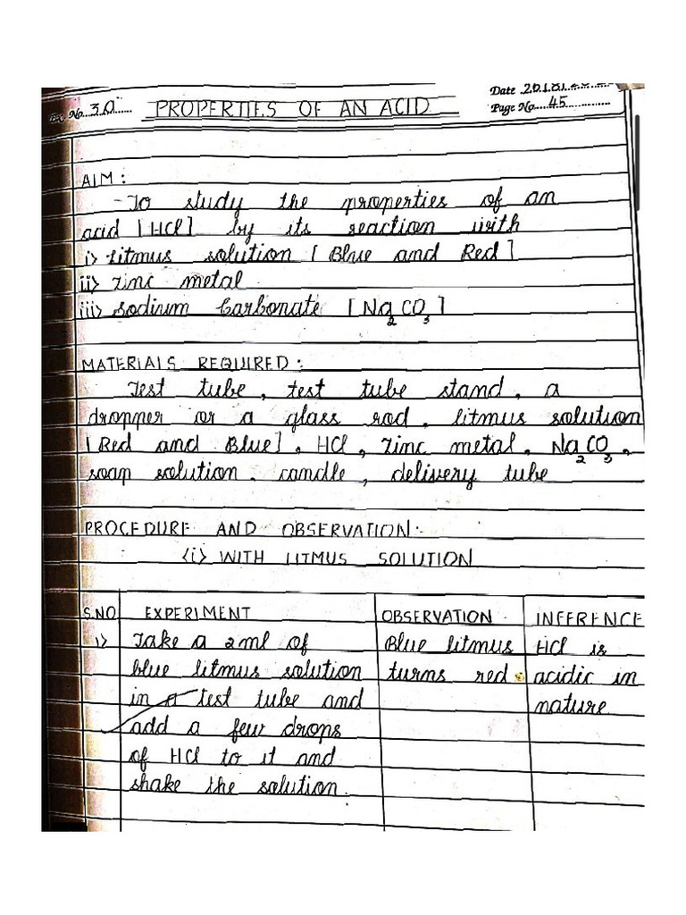 Chemistry Observation 1 | PDF