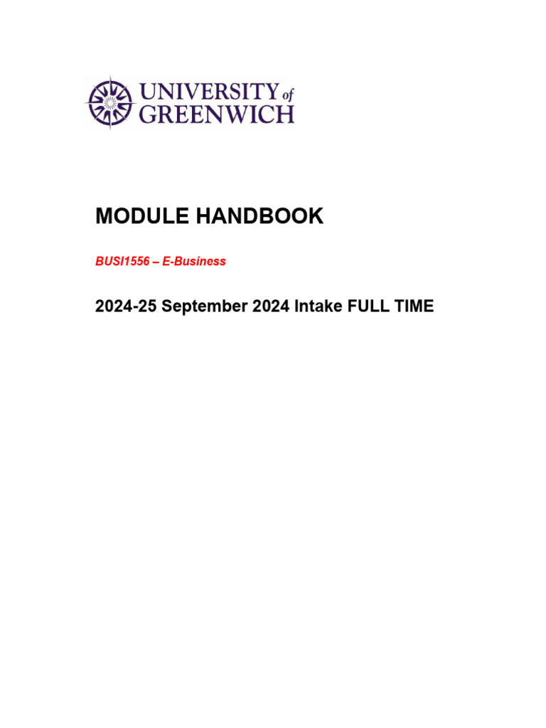 BUSI1556 Module Handbook 2024 - 25 Sep24 Intake FT - DR Chan | PDF | Critical Thinking | Citation