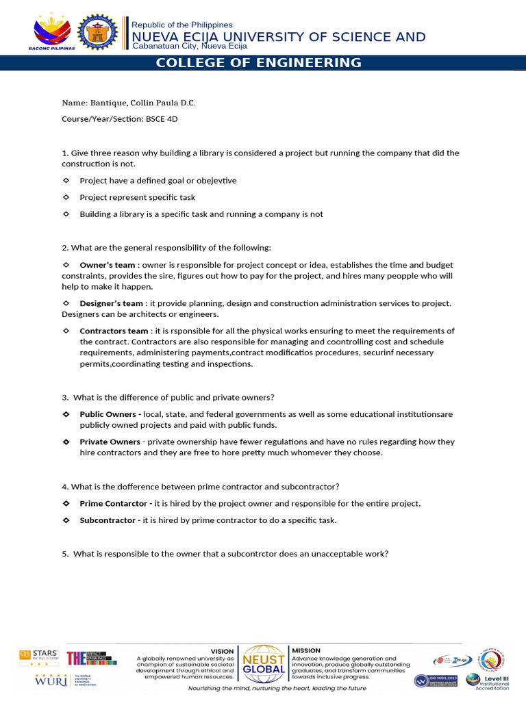 cmpm activity | PDF | General Contractor