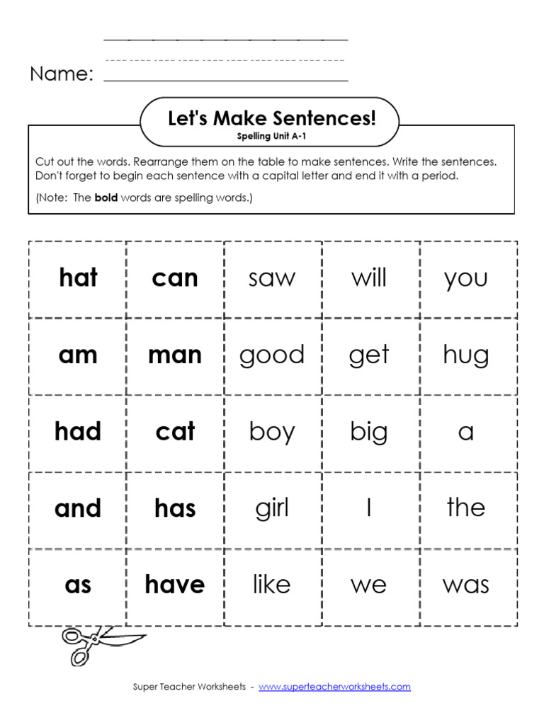 Lista1 Lets Make Sentences Cut - SENTE | PDF