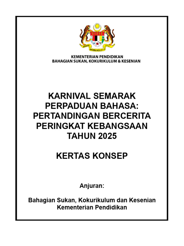 Kertas Konsep - KSPB - Pertandingan Bercerita Peringkat Kebangsaan Tahun 2025 - Akhir | PDF