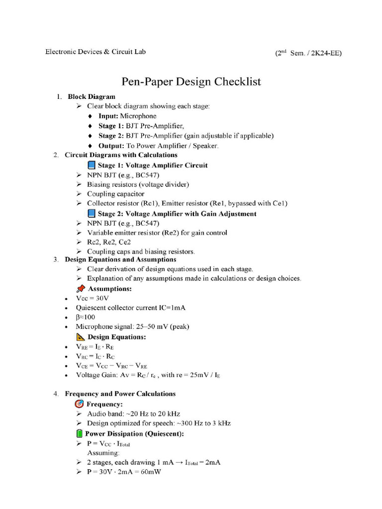 Pen-Paper Design Checklist - 1 | PDF