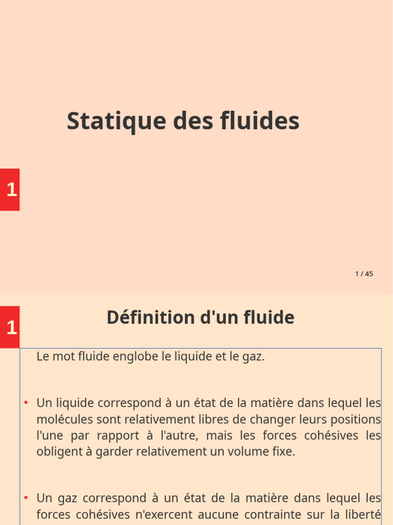 Statique des fluides et viscosité | PDF | Pression | Fluide