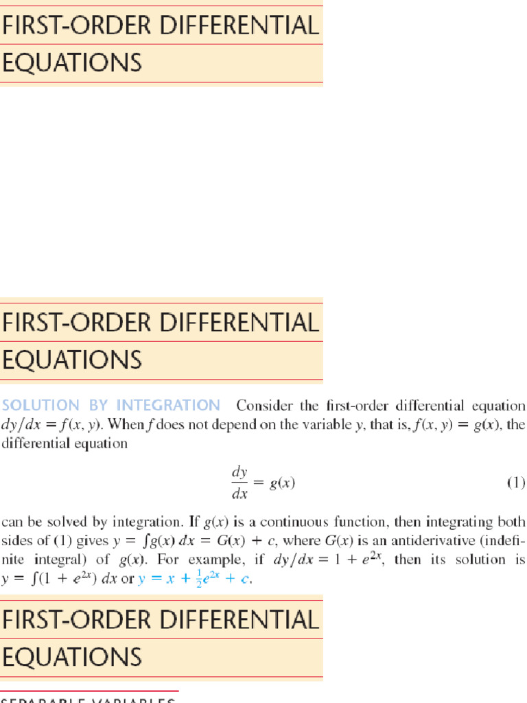 Separable Variables 1st Order Linear Ode I F Pdf