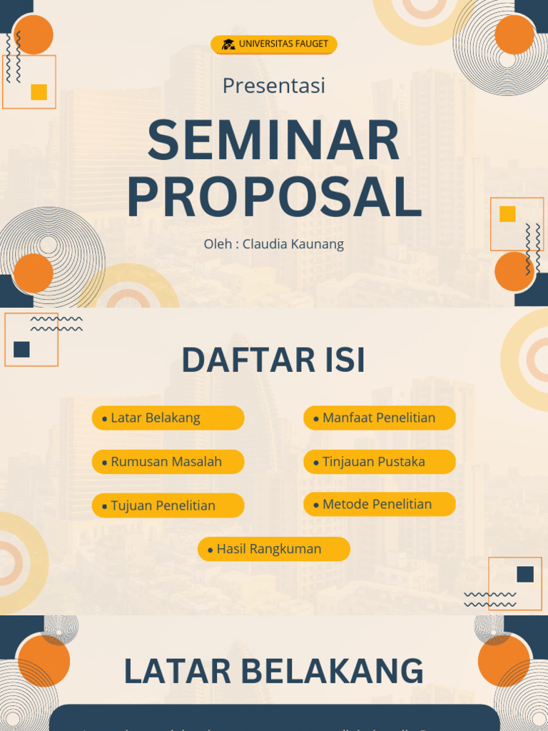 Kuning Biru Modern Geometris Presentasi Seminar Proposal | PDF
