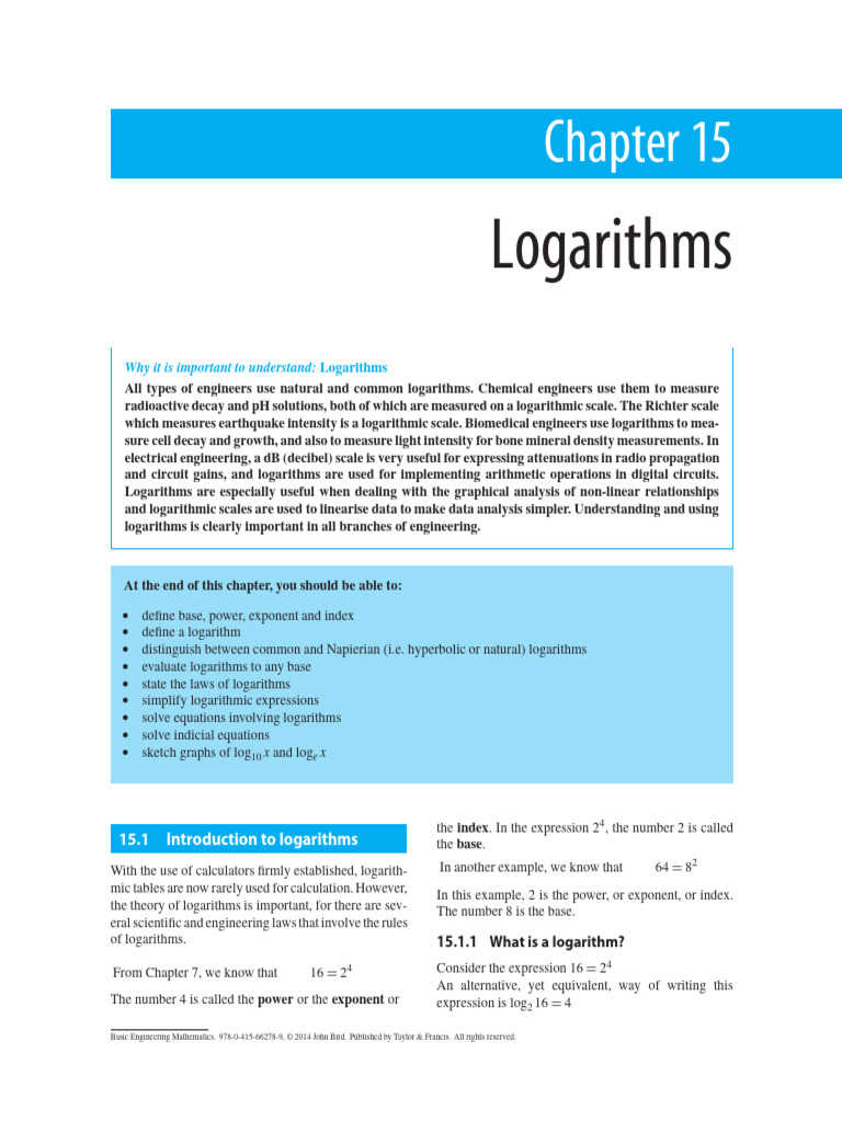 1.4 Logarithms | PDF | Logarithm | Decibel