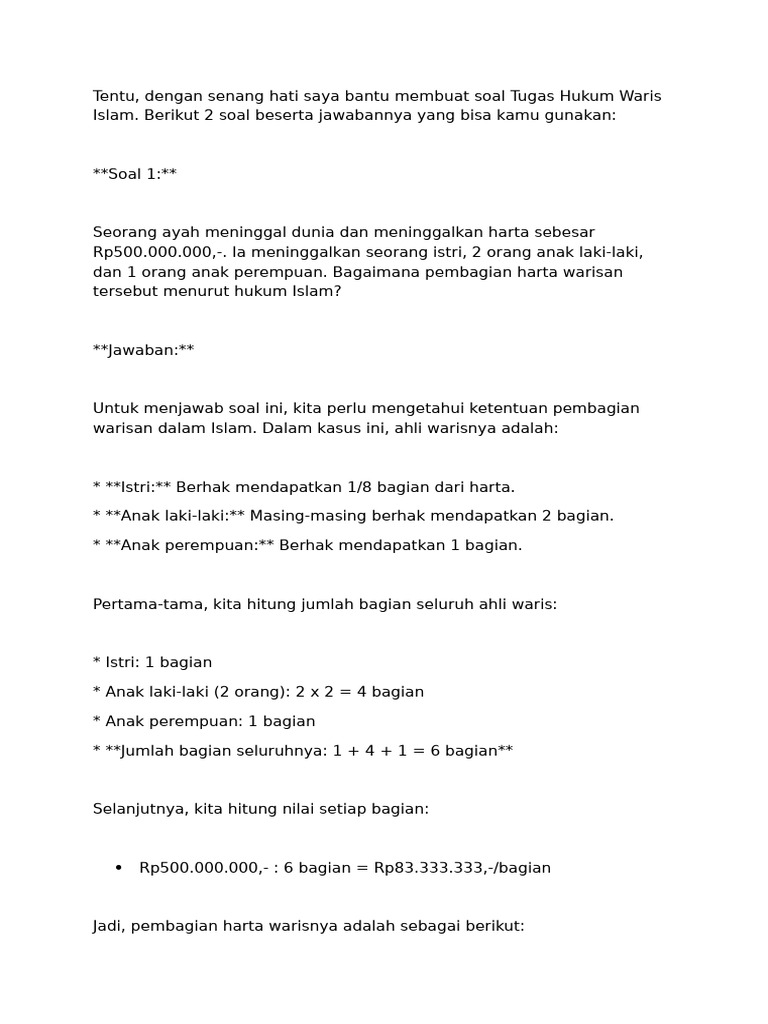 Hukum Waris Islam Aul | PDF