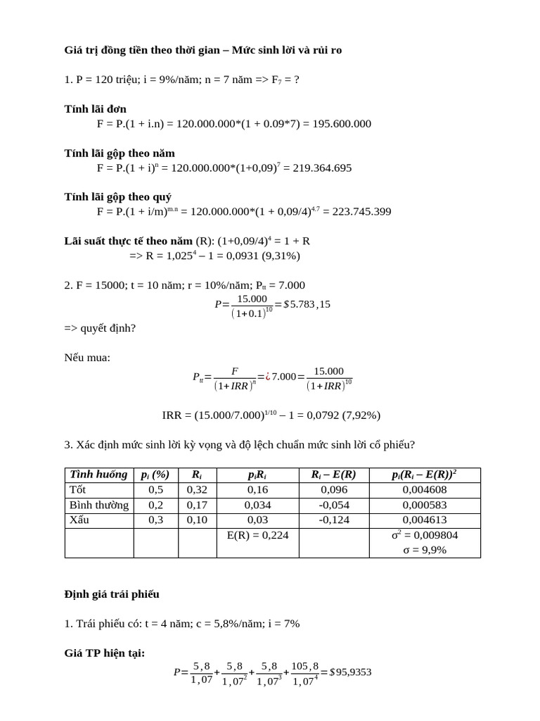 Bai Tap On Tap | PDF