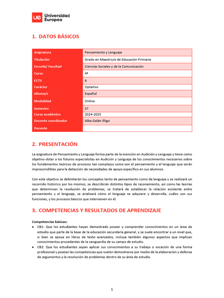 Datos Básicos | PDF | Enseñando | Pensamiento