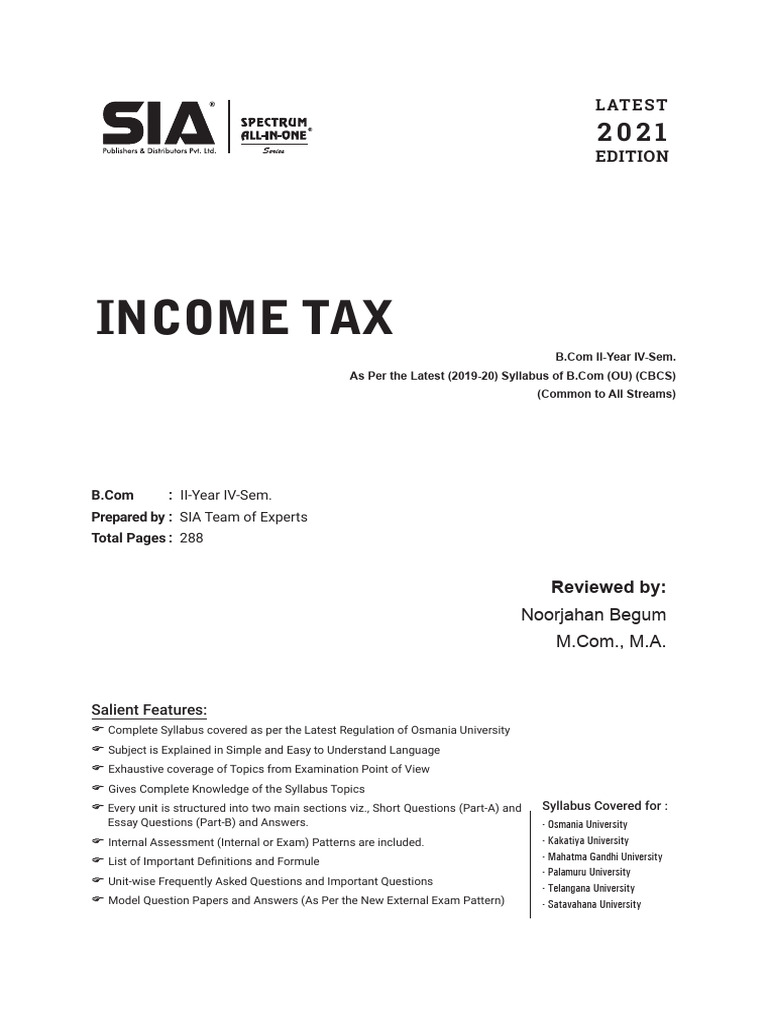 Income Tax Guide for B.Com II-Year Students | PDF | Taxes | Tax Deduction