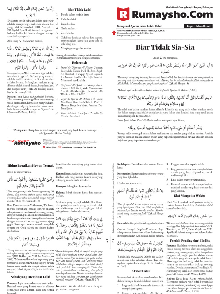 Cinta dan Benci dalam Hadits Rumaysho | PDF