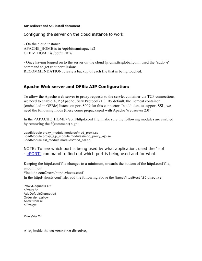 AJPredirectand SSLinstalldocument | PDF | Port (Computer Networking ...