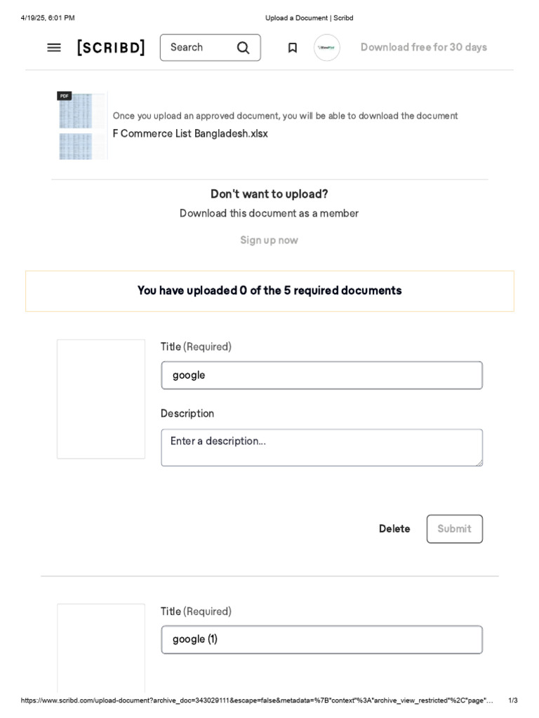 Upload A Document - Scribd | PDF | Scribd | Computing