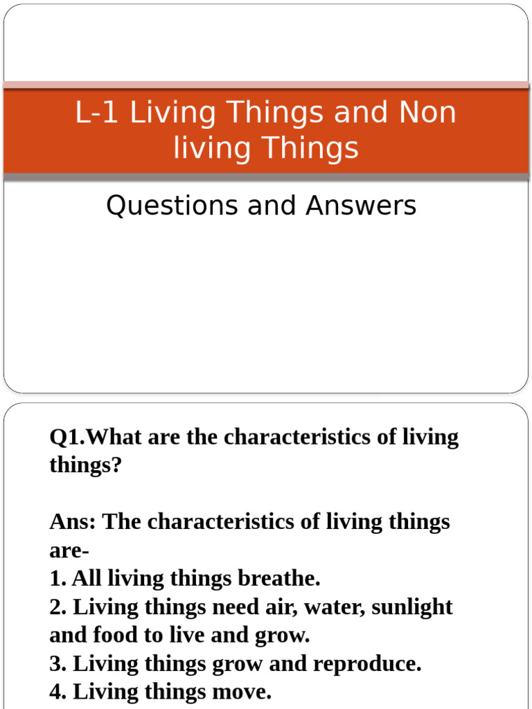 L-1 Living Things and Non Living Things | PDF