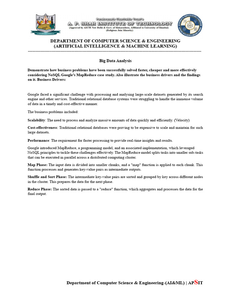 MapReduceBusinessDriver - NOSQL Case Studypdf | PDF | Map Reduce | Scalability