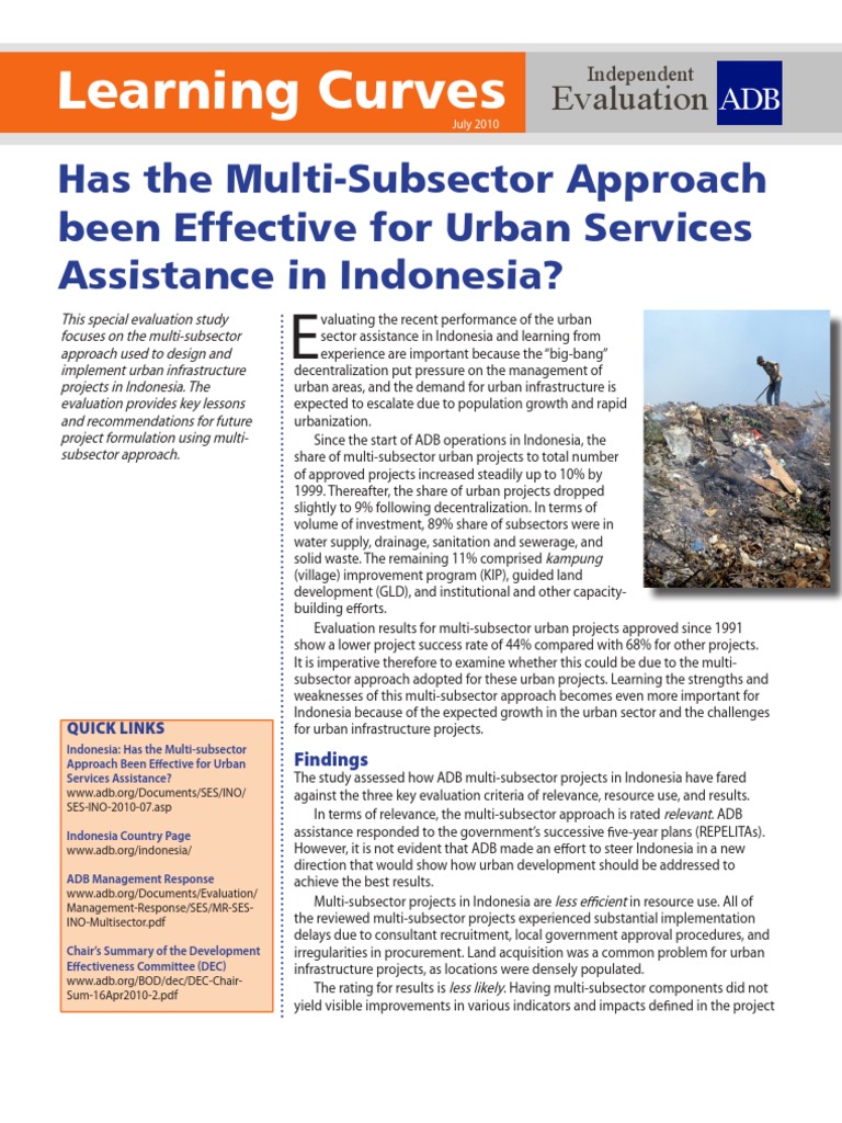 Has The Multi Sub Sector Approach Been Effective For Urban Services ...