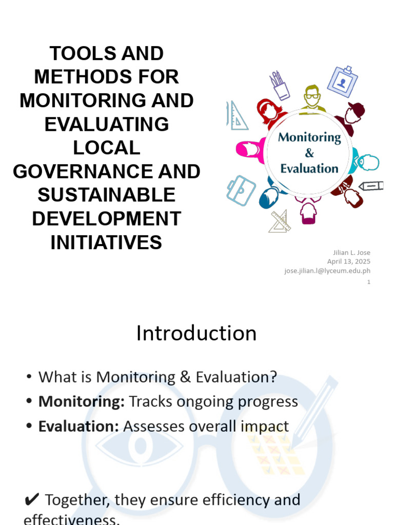MPA 203-Monotoring & Evaluation-Jose, Jilian L | PDF | Evaluation | Performance Indicator