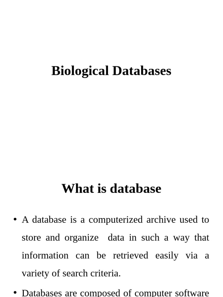 Biological Databases | PDF | Nucleic Acid Sequence | Object Oriented ...
