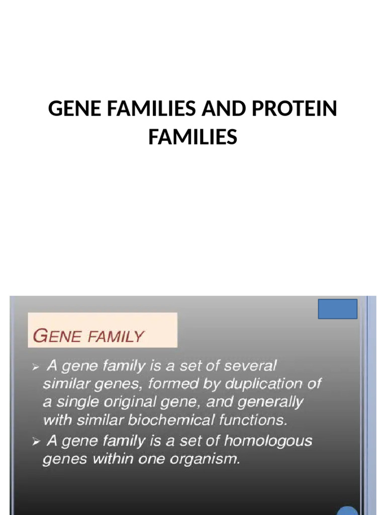 Gene Families and Protein Families | PDF