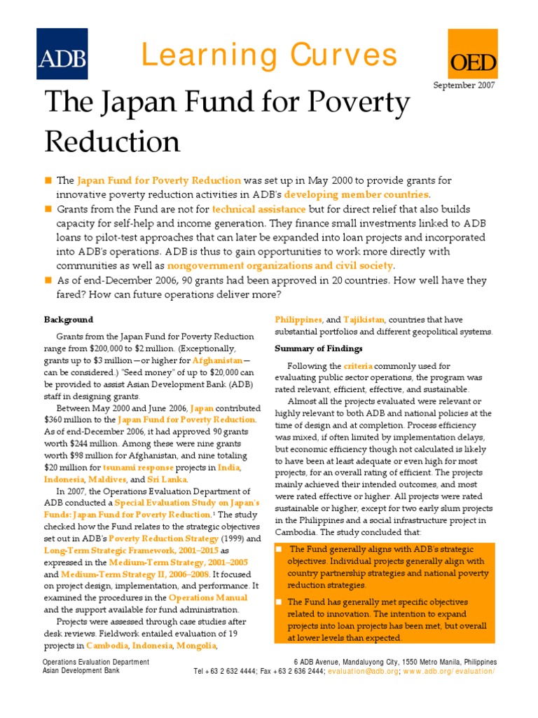 The Japan Fund For Poverty Reduction | Download Free PDF | Asian ...