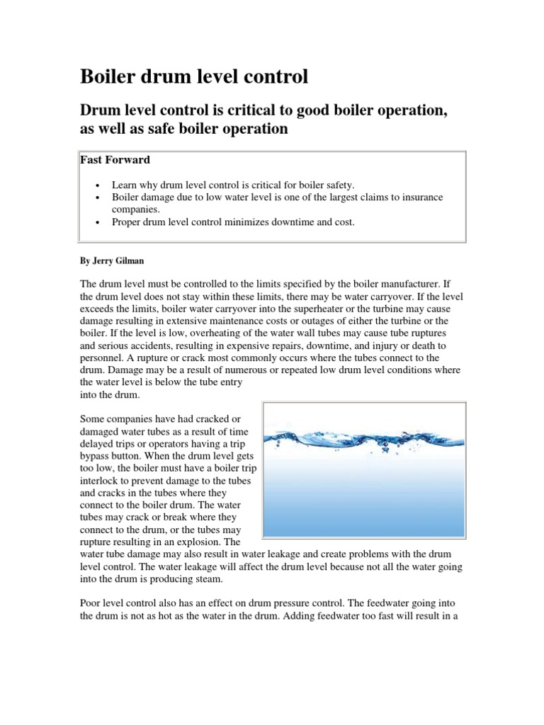 Boiler Drum Level Control | PDF | Boiler | Pressure Measurement