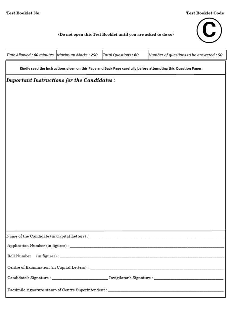 CUET 2024 General Test Question Paper | PDF