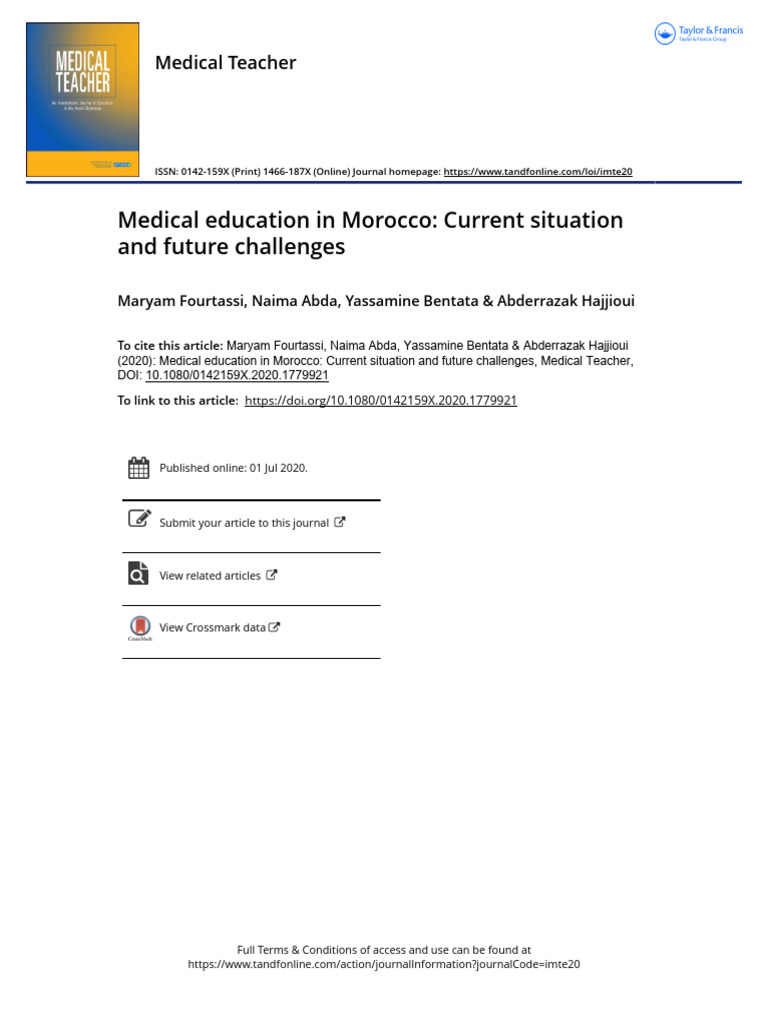 Medical education in morocco | PDF | Residency (Medicine) | Medical School