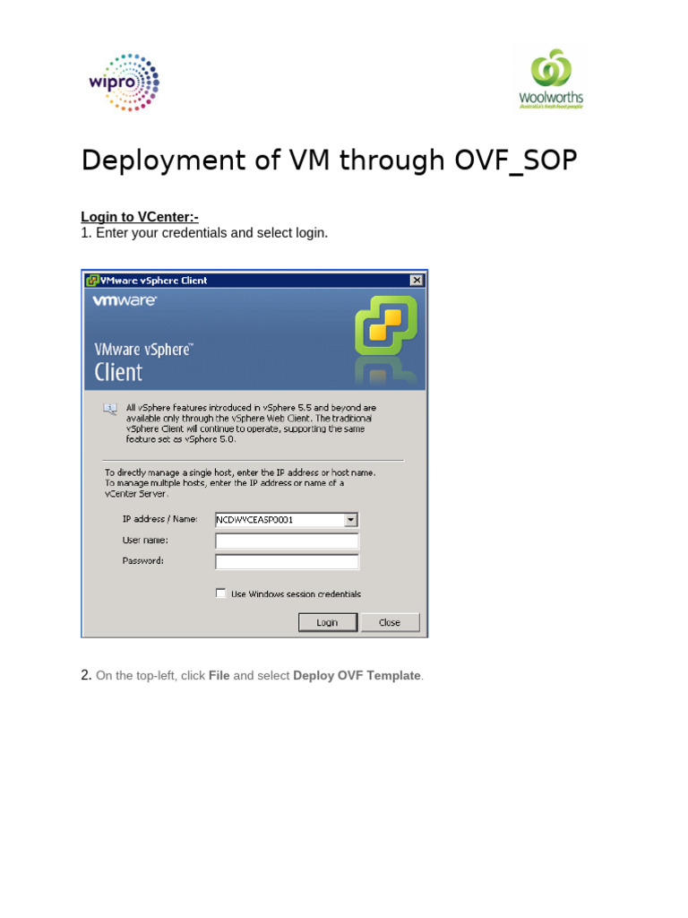 Deployement of VM Through OVF - SOP | PDF