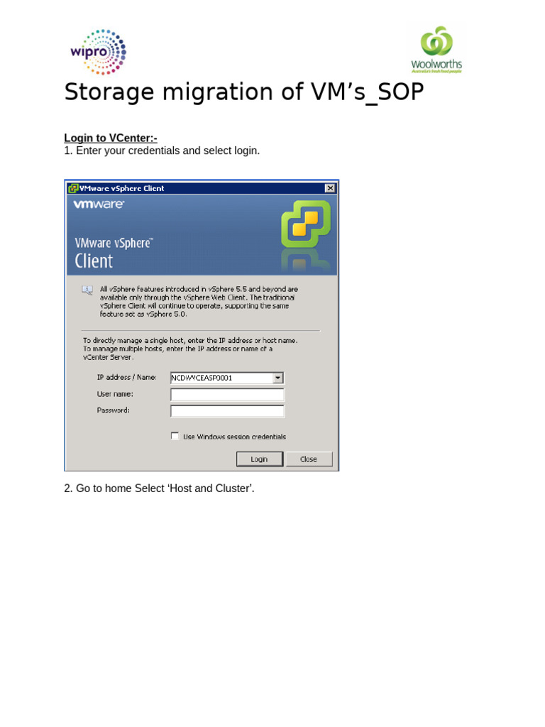 Storage Migration of VMs - SOP | PDF