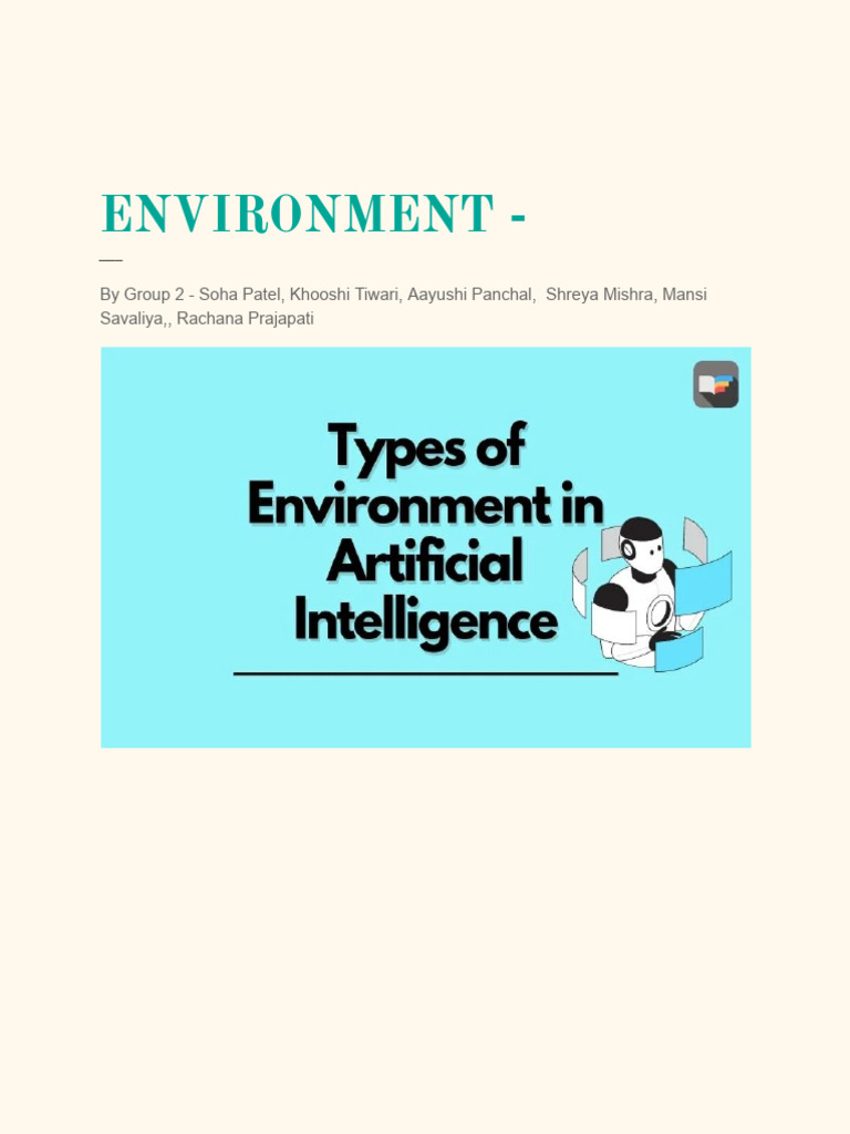 Types of Environments in AI | PDF | Artificial Intelligence ...