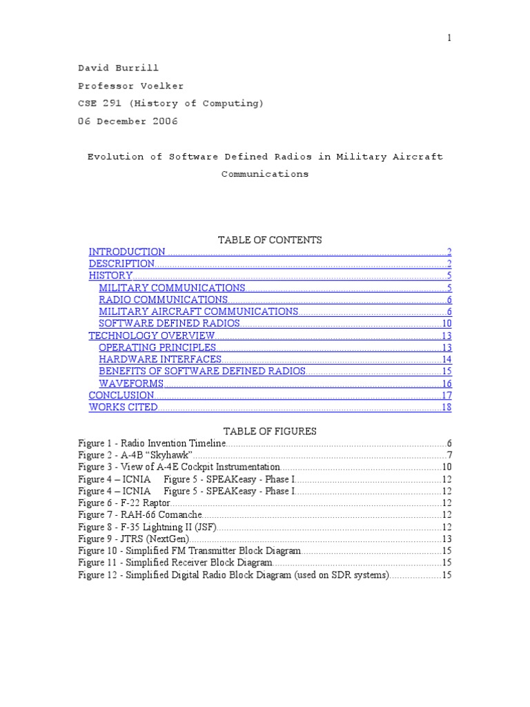 Evolution of Software Defined Radios in Military Aircraft ...