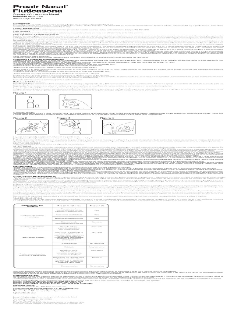 Proair Nasal | PDF | Medicamentos con receta | Drogas