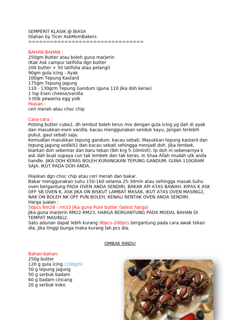 Drop Cookies Receipe | PDF