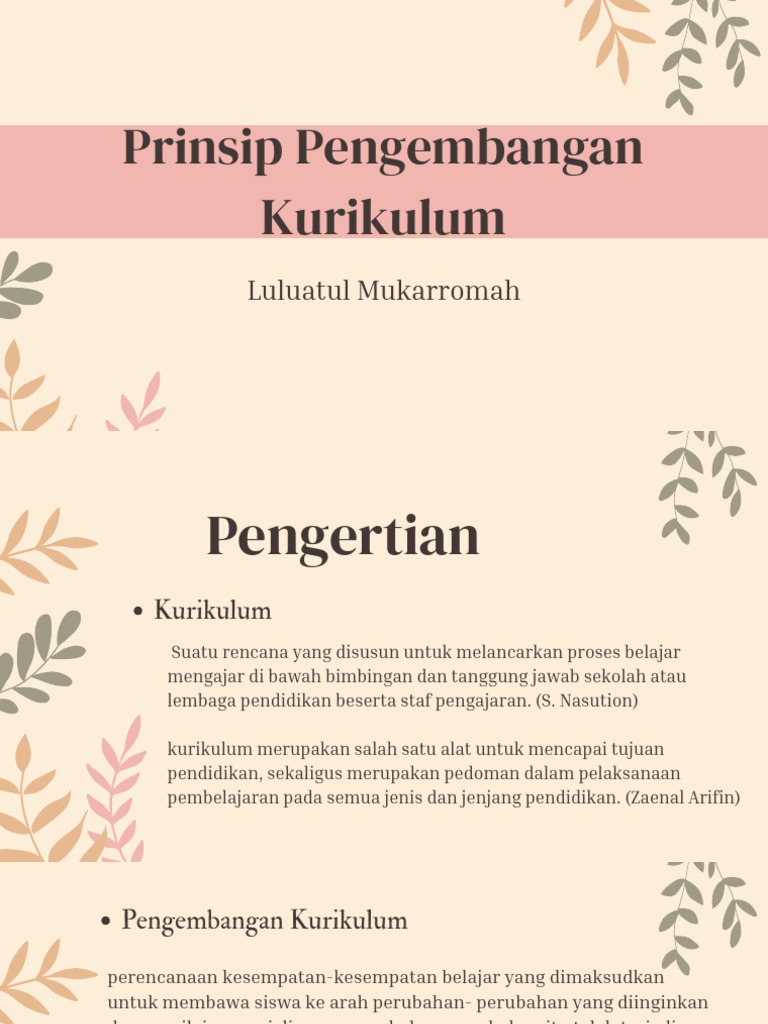 Prinsip Pengembangan Kurikulum | PDF