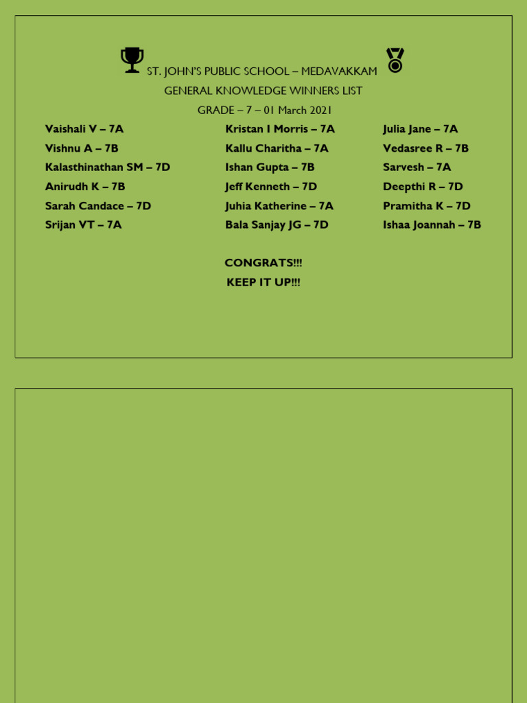 GK - Winners - 01.03.2021 | PDF