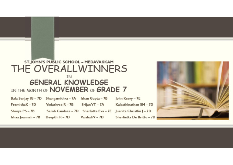 GK - November Winners | PDF