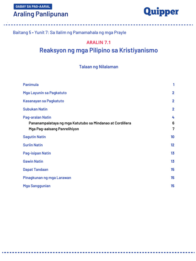 8 - ME AP 5 Q2 0701 Reaksiyon NG Mga Pilipino Sa Kristiyanismo | PDF
