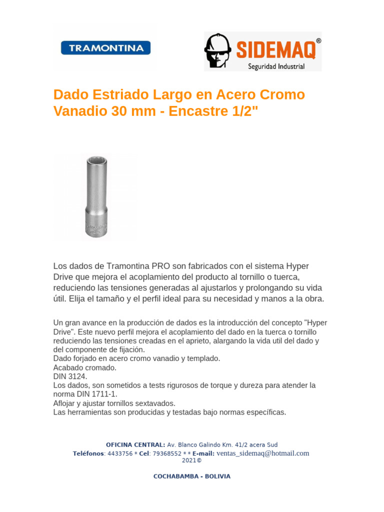 Dado de 30 MM Largo Estrado | PDF