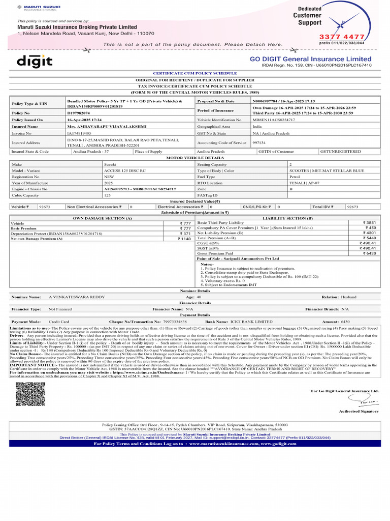 Maruti Suzuki Insurance - 2025-04-16T132007.793 | PDF