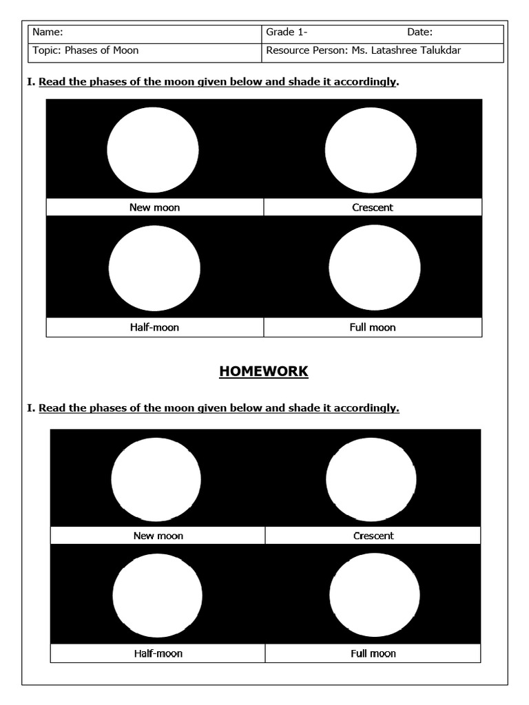 Phases of Moon - Science 2024-2025 | PDF