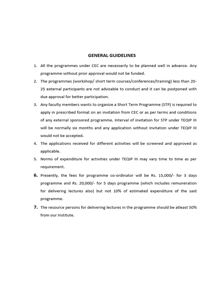 General Guidelines - Updated | PDF