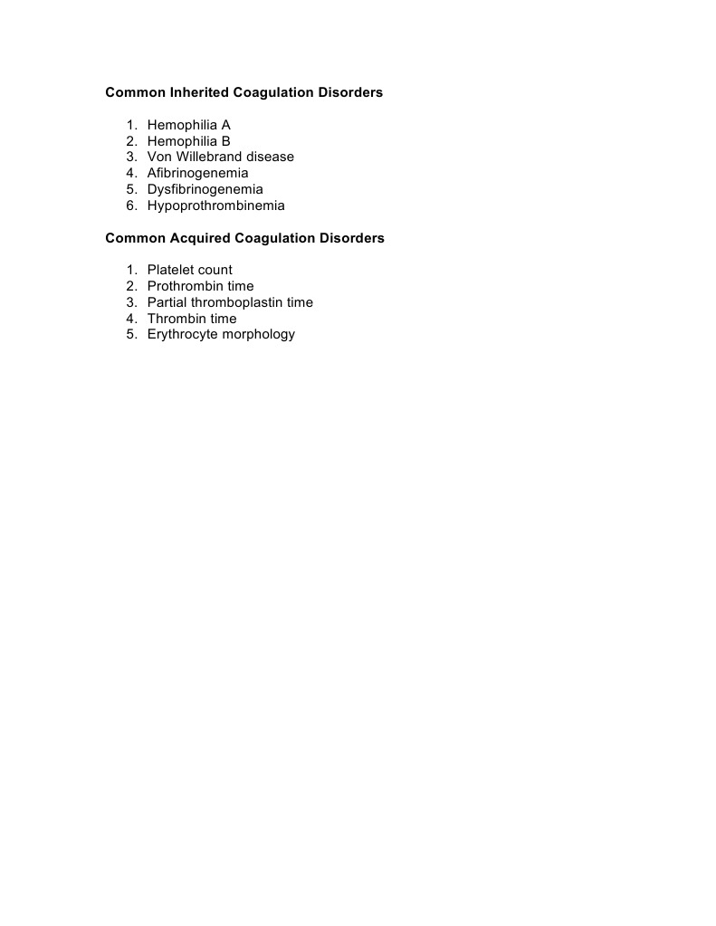 Inherited and Acquired Coagulation Disorders | PDF | Coagulation | Cell ...